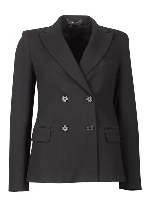 Max Mara Double-breasted Tailored Jacket - Black