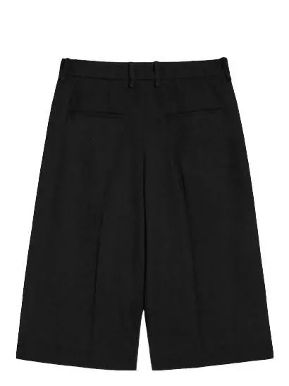 JIL SANDER Wide Leg Bermuda Shorts - Black