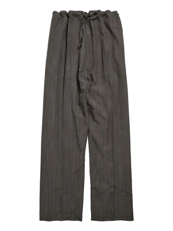 Balenciaga Pinstriped Fluid Tailored Pants - Gray And Green