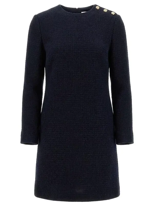 Gucci Damier Boucle Long-sleeve Dress - Black