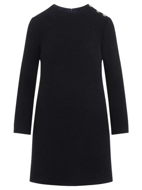 Gucci Damier Boucle Long-sleeve Dress - Black