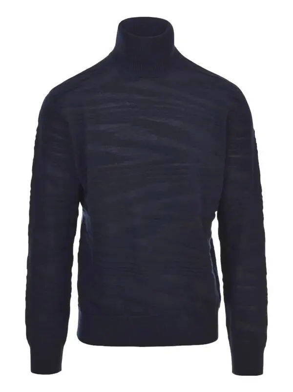 Missoni Long Sleeve High Neck Textured Sweater - Black