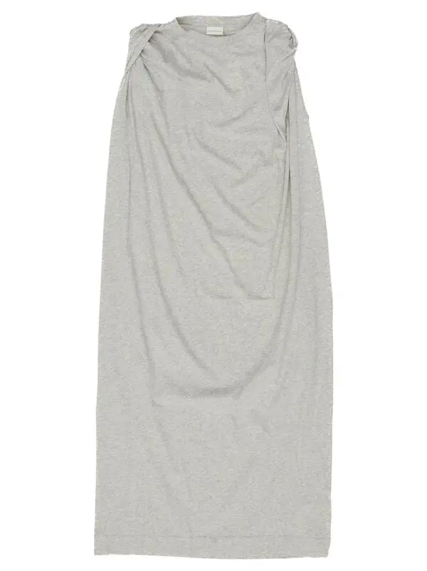 Dries Van Noten Grey Draped T-shirt Dress - Gray