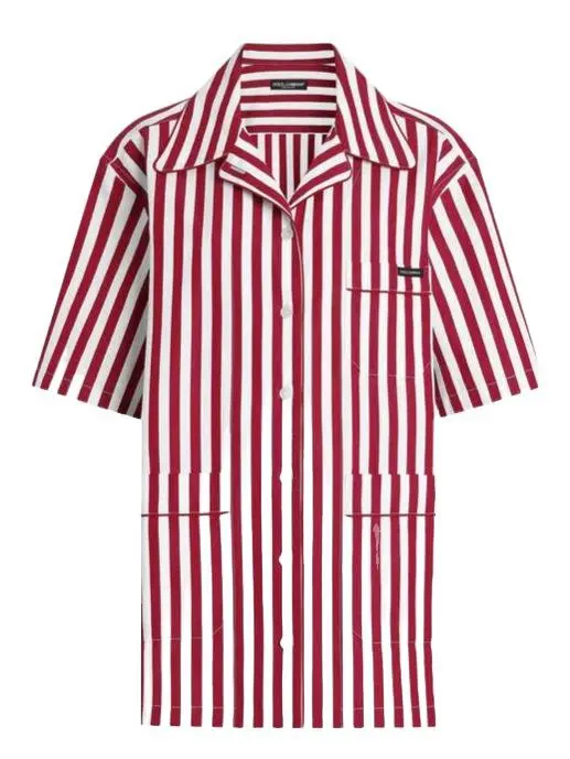 Dolce & Gabbana Striped Poplin Shirt - Red