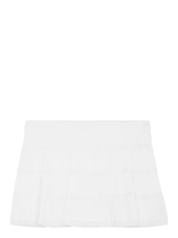 Celine Mini Skirt With Embroidered Trims - White