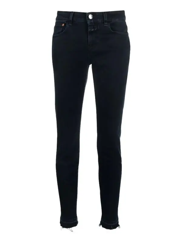 Closed Baker Mid-rise Skinny Jeans With Worn Hem - Black