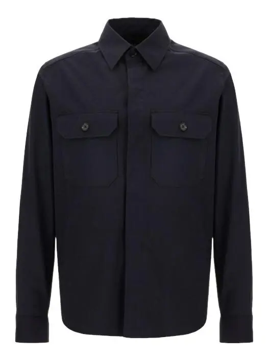 Zegna Flap-pocket Shirt Jacket - Navy