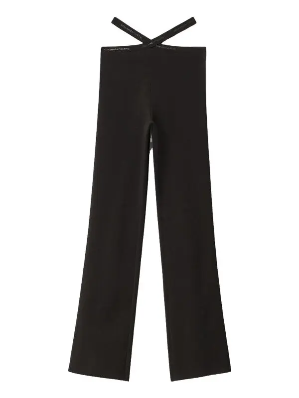 Alexander Wang Criss-cross Logo-trim Leggings - Black