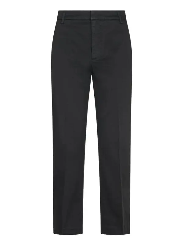 DONDUP Tailored Trousers With Logo Trim - Black
