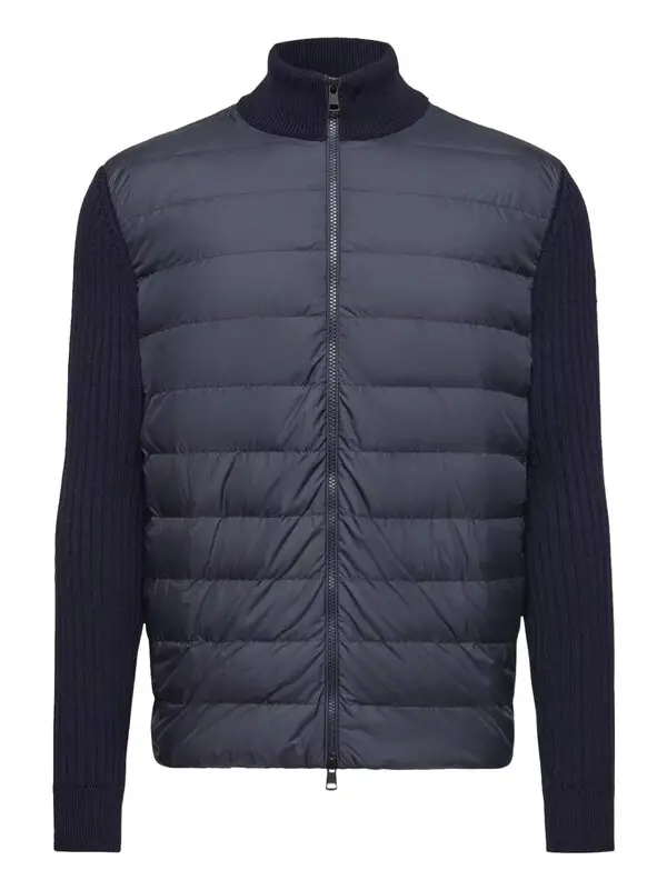 Moncler Quilted Zipped Cardigan - Midnight Blue