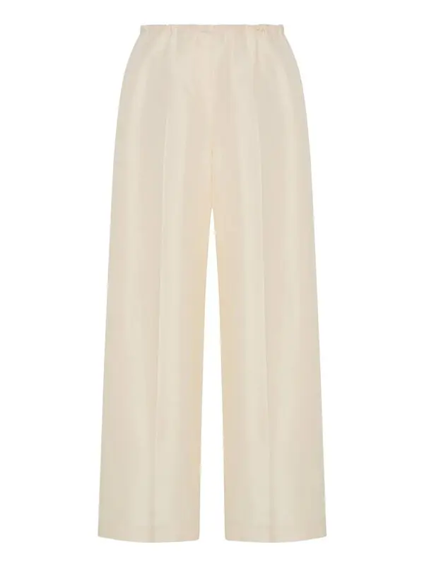 THE ROW Beta Wide-leg Pleated Trousers - Vanilla