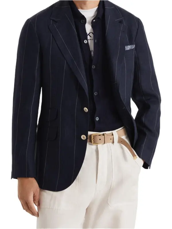 Brunello Cucinelli Single-breasted Blazer - Navy Blue