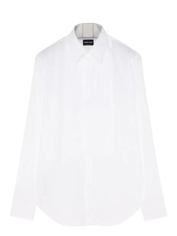 Giorgio Armani Pleated-bib Formal Shirt - White