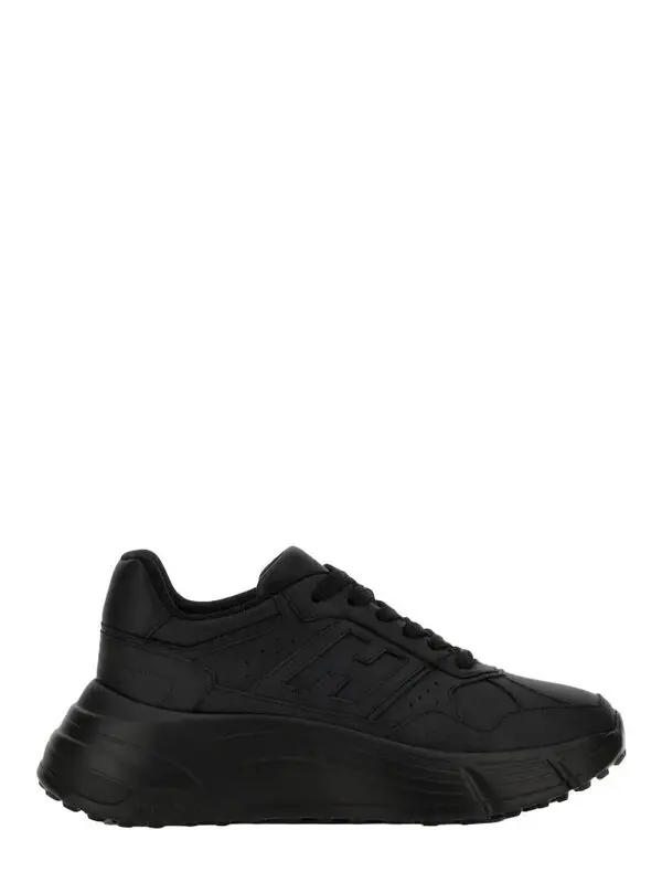 Hogan H" Engraved Low-top Sneakers - Black
