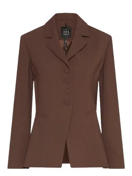 Marella Semi-fitted Envers Satin Blazer - Brown