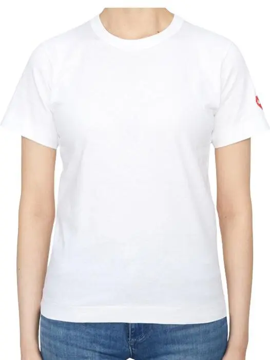 Play Comme Des Garcon X Invader Pixelated Heart Graphic T-shirt - White