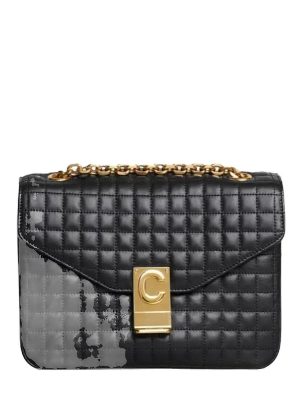 Celine Medium Quilted Cow Leather Handbag - Black