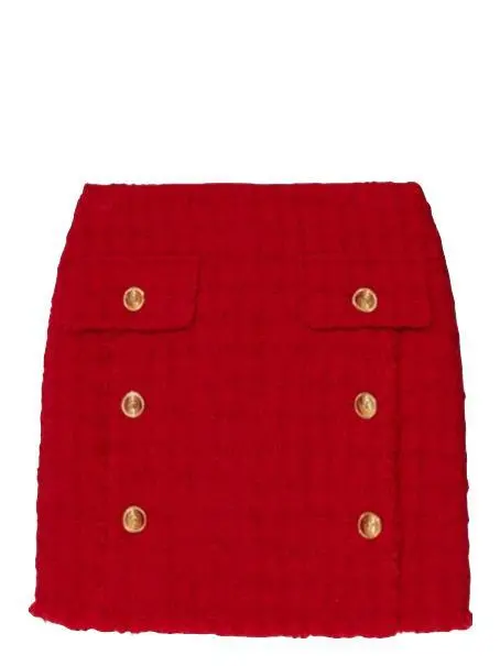 Versace Heritage Tweed Mini Skirt - Red