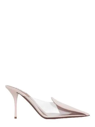 Alaïa Abstract Heart Mules In Patent Leather - Pink