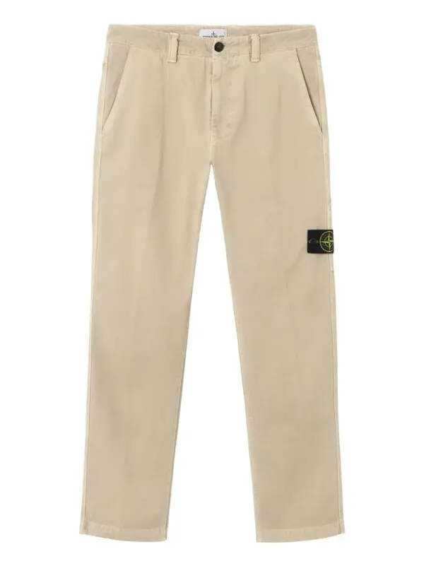 Stone Island Old Effect Cotton Trousers - Desert