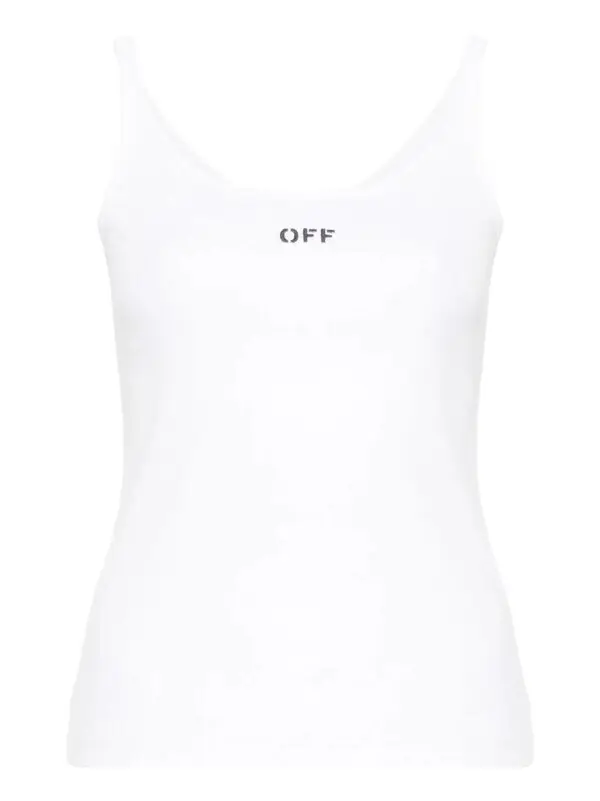 Off-White Off Stamp Sleeveless Tank Top - White