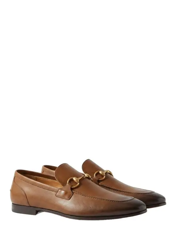 Gucci Jordaan Loafers With Horsebit Detail - Brown