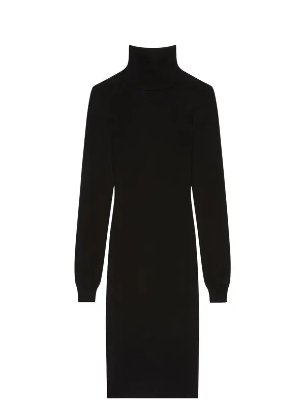 Givenchy High-neck Long-sleeve Midi Dress - Black