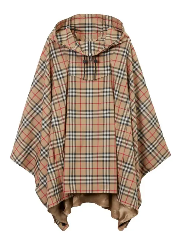 Burberry Checked Hooded Cape - Multicolor