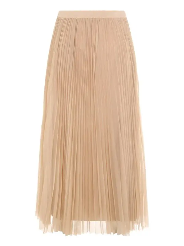 Fabiana Filippi Wide Pleated Tulle Skirt - Nude