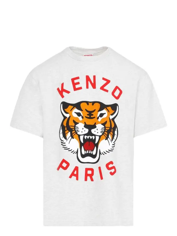Kenzo Tiger Printed Crewneck T-shirt - Light Gray