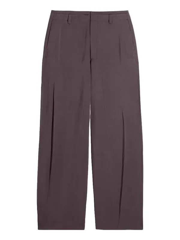 LEMAIRE Crinkled Wide-leg Trousers - Glossy Brown