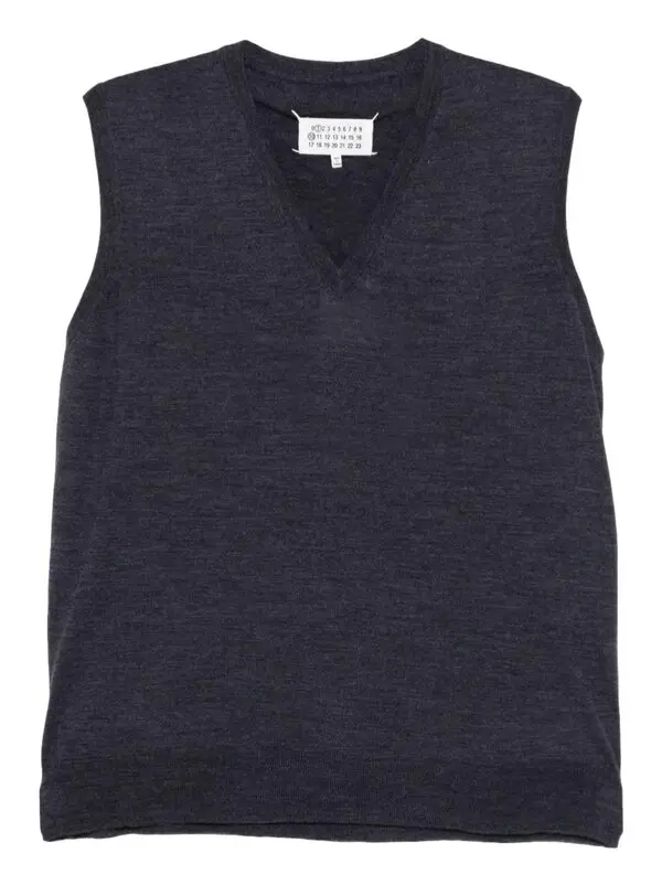 MAISON MARGIELA V-neck Knitted Vest - Black