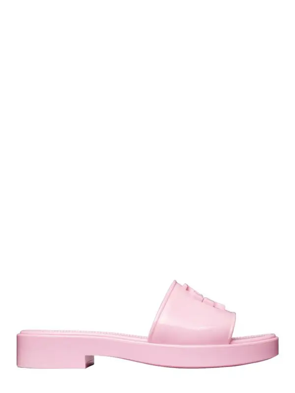 Tory Burch Embossed Logo Rubber Slides - Pink