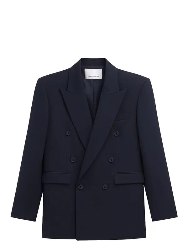 THE FRANKIE SHOP Monterey Structured Blazer - Deep Navy Blue