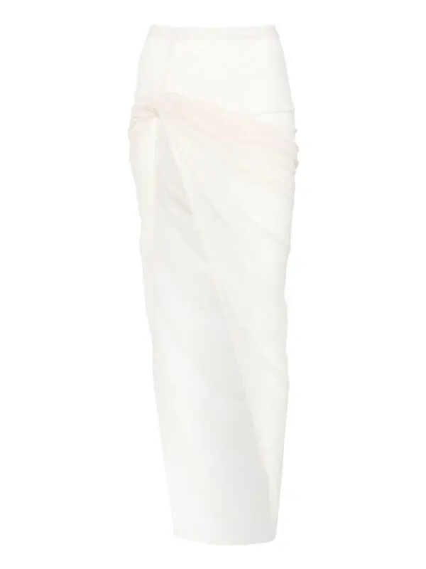 Rick Owens Twisted Asymmetric Skirt - White