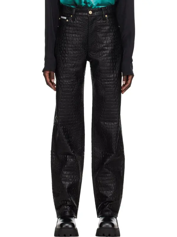 Eytys Embossed Straight Leg Pants - Black