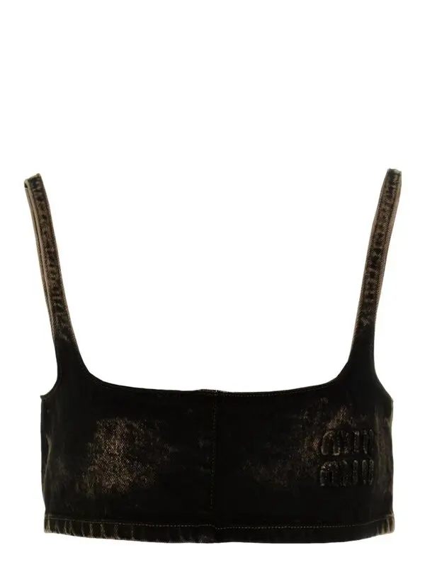 Miu Miu Short Denim Vest - Black