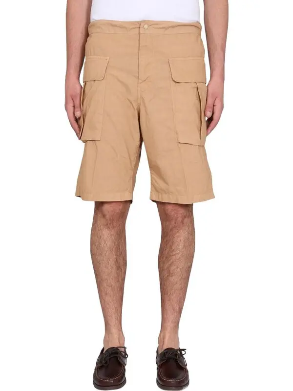 Aspesi Buttoned Straight-leg Cargo Shorts - Nude