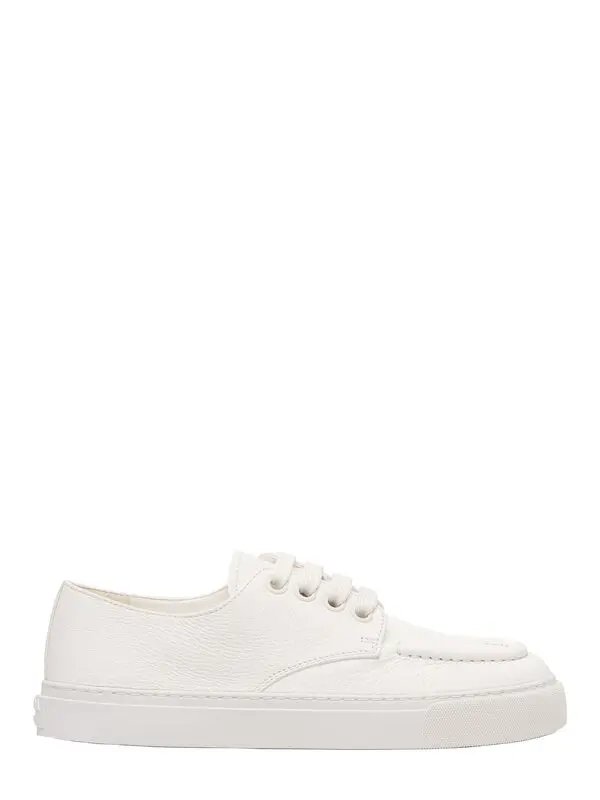 Prada Leather Lace-up Sneakers - Ivory