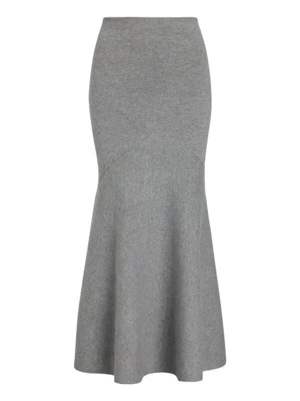 PATOU Wool Peplum Skirt - Grey