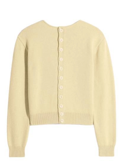 LEMAIRE Reversible Buttoned Jumper In Cashmere And Wool - Butter