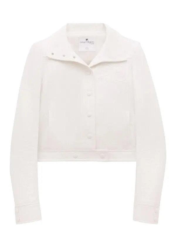 COURREGES Vinyl Cropped Jacket - White