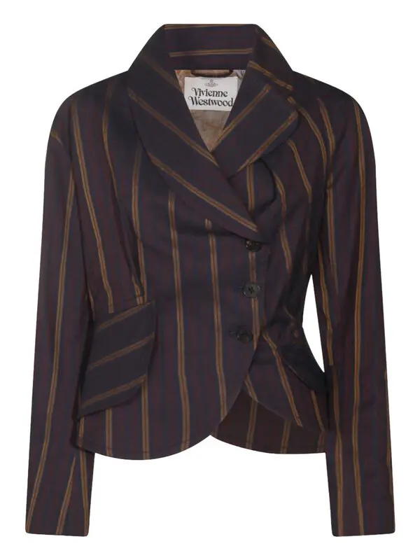 VIVIENNE WESTWOOD Striped Button-up Jacket - Black