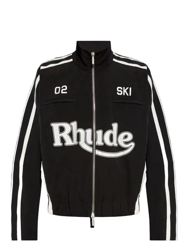 Rhude Logo Casual Jacket With High Neck - Black