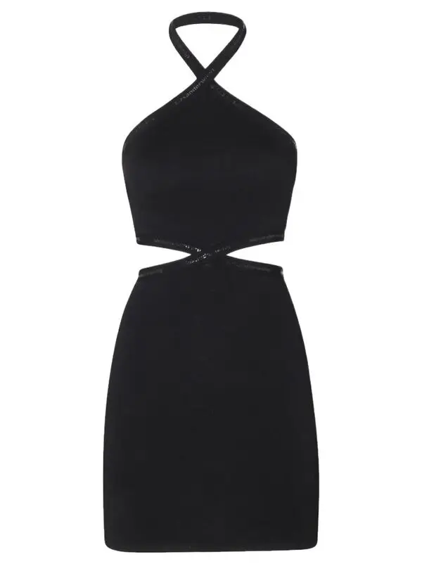 Alexander Wang Halter-neck Cut-out Dress - Black