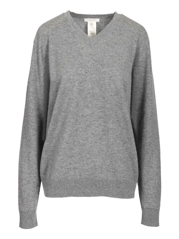 THE ROW Nian Knitted V-neck Sweater - Grey