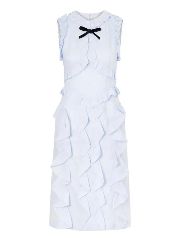 SHUSHU/TONG Ruffled Dress With Bow Detail - Blue