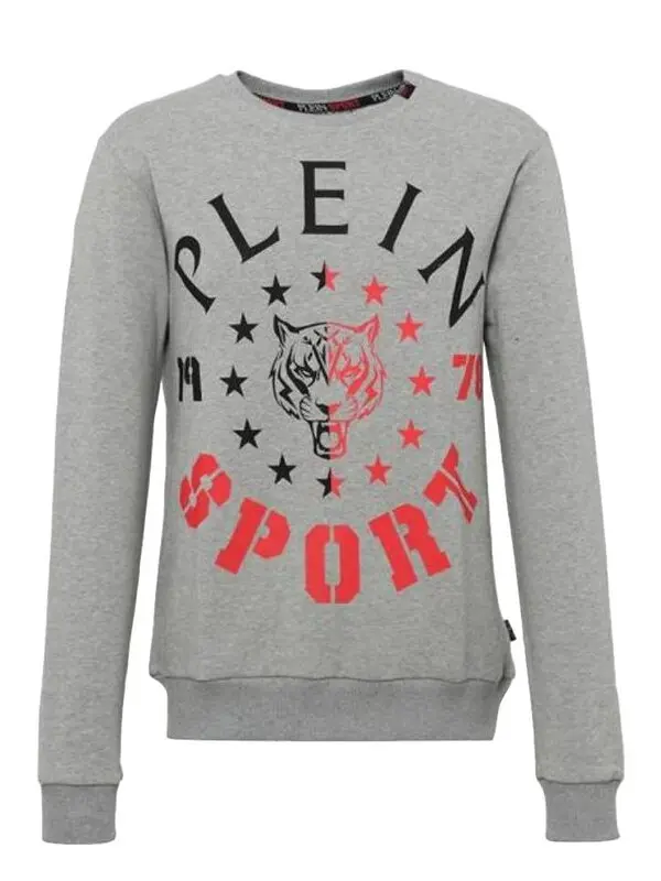 PLEIN SPORT Logo Crewneck Sweater - Gray