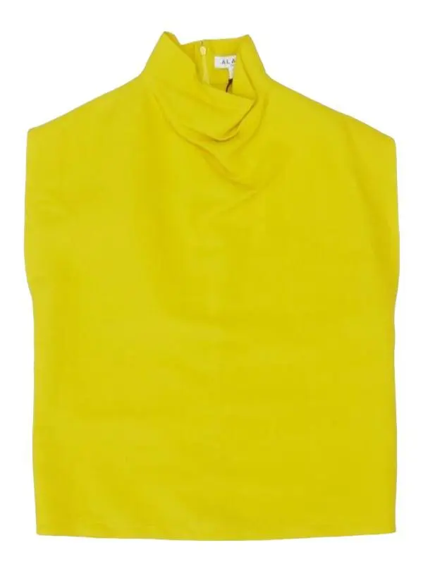 Alaïa Poplin High Neck Top - Yellow