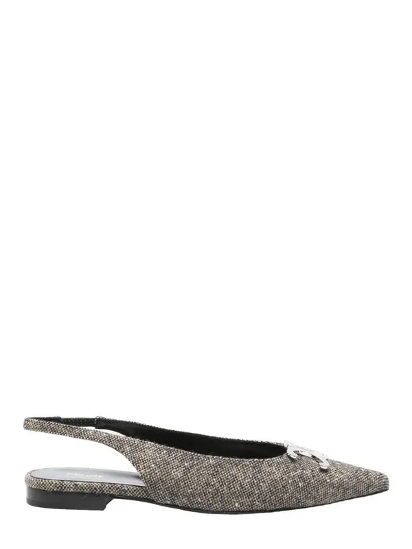 Celine Pointed Toe Slingback Flats - Gray